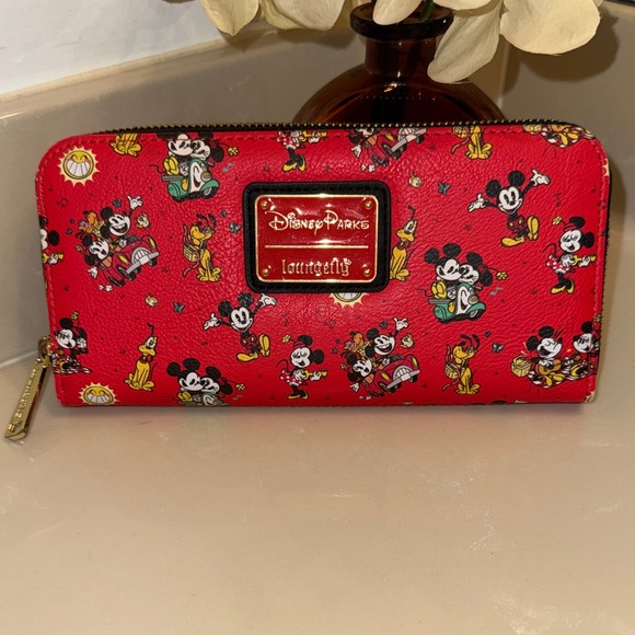 Loungefly | Bags | Loungefly Red Wallet With Disney Characters | Poshmark